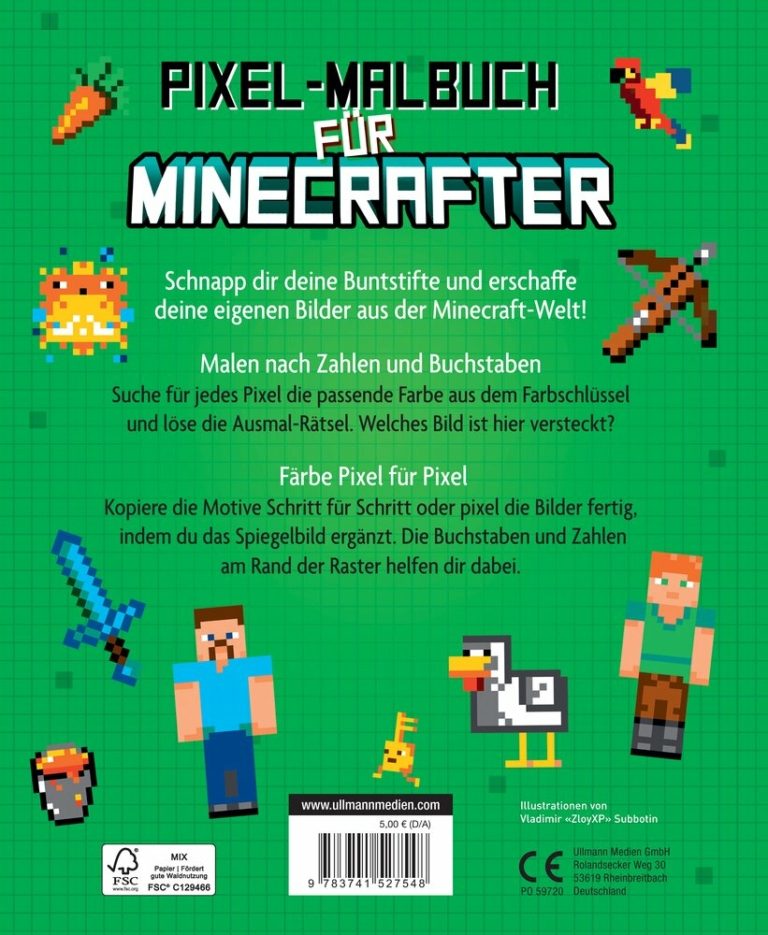 Pixel-Malbuch für Minecrafter